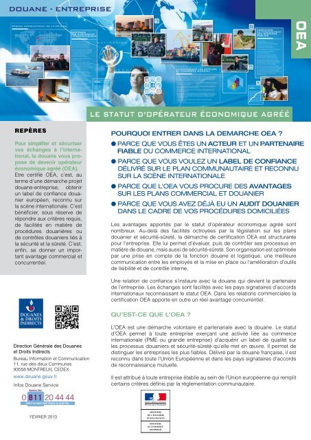 Le statut d'opérateur économique agréé OEA - Douane