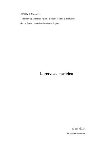 Le cerveau musicien - CEFEDEM de Normandie