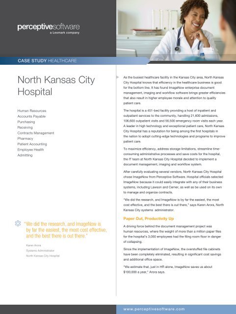 Case Study: North Kansas City Hospital - Lexmark