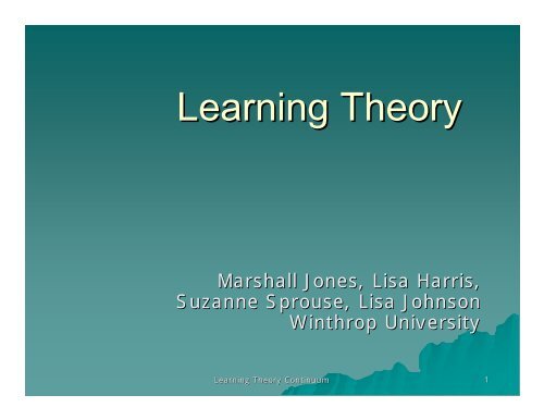 ROLO learning theory - Winthrop University
