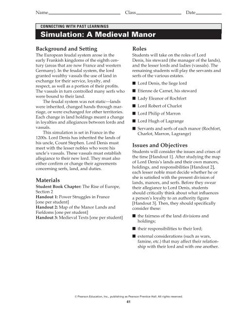 Simulation: A Medieval Manor