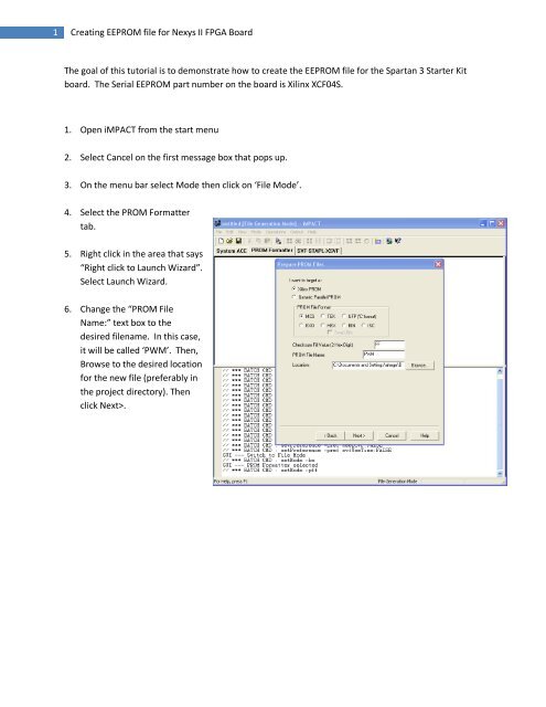 Creating EEPROM file for Nexys II FPGA Board