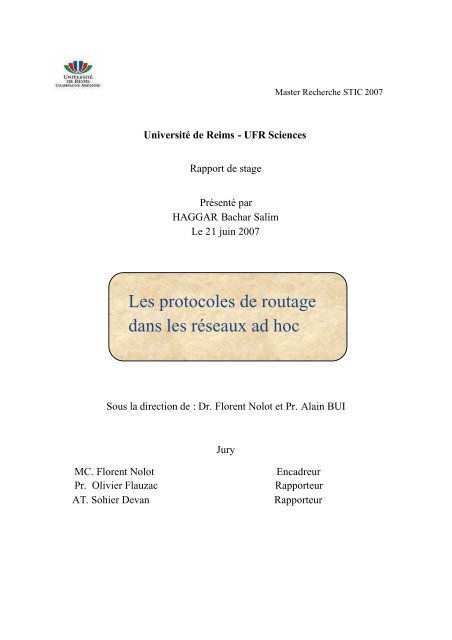 Chapitre 2 : Les protocoles de routage dans les réseaux ad hoc