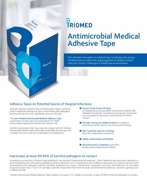 Antimicrobial Medical Adhesive Tape - TrioMed