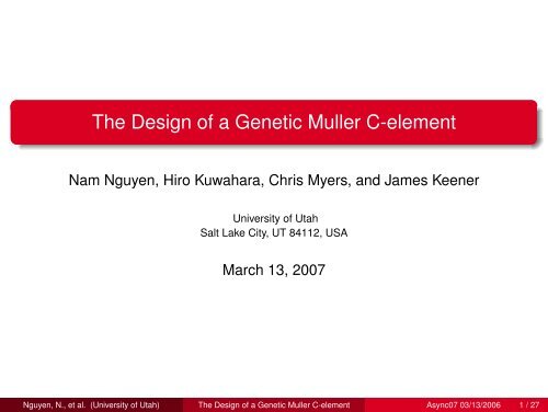 The Design of a Genetic Muller C-element