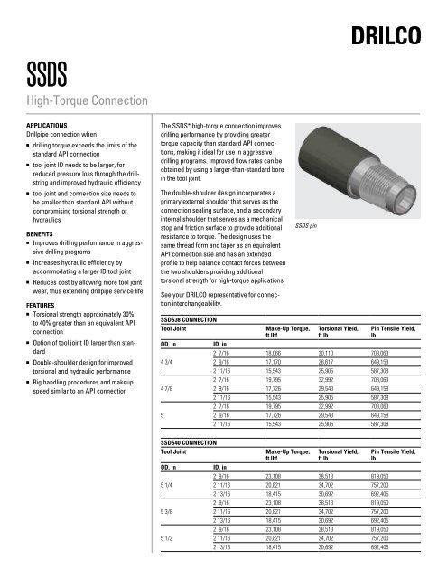SSDS High-Torque Connection - Schlumberger
