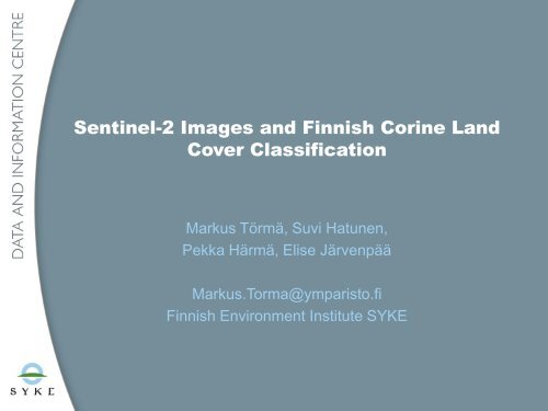 Sentinel-2 Images and Finnish Corine Land Cover Classification
