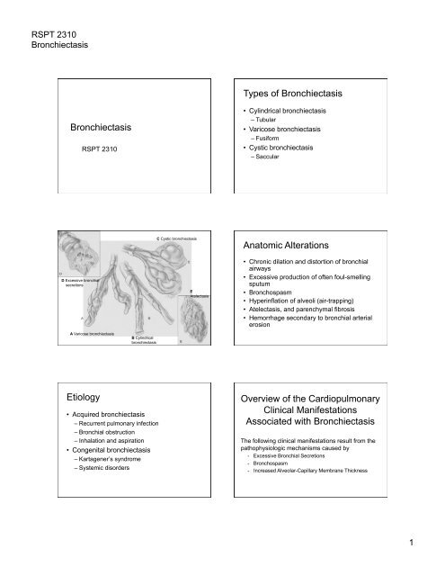 Types Of Bronchiectasis Bronchiectasis | AJR
