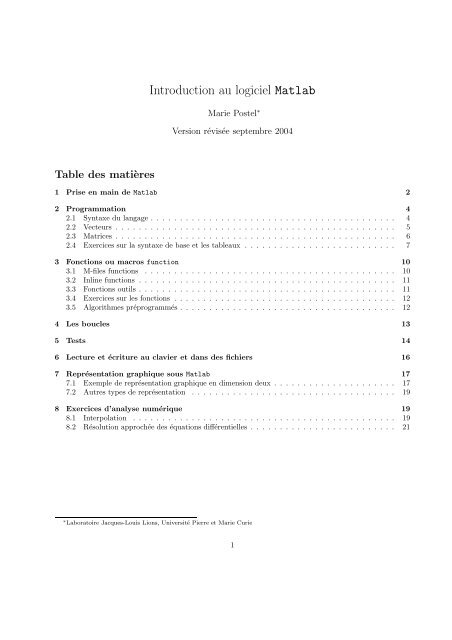 Introduction à Matlab