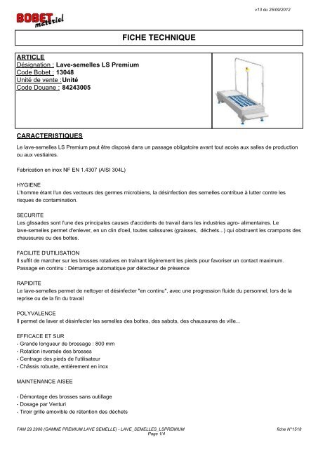 Télécharger la Fiche Technique - Bobet-materiel.com