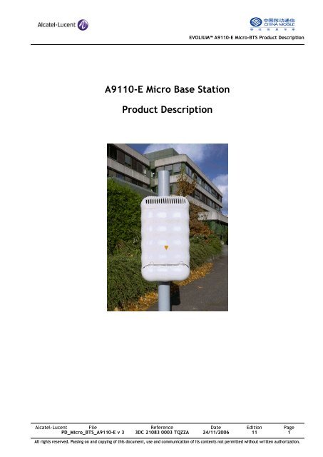 A9110-E Micro Base Station Product Description