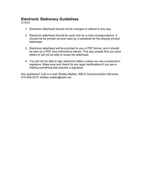 Guidelines for electronic stationery - Connect