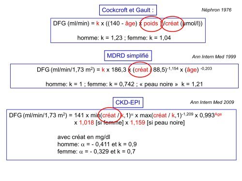 Cockcroft et Gault : DFG