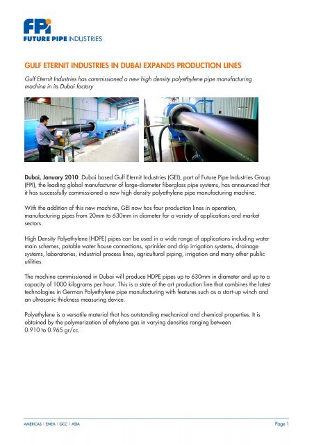 GULF ETERNIT INDUSTRIES IN DUBAI EXPANDS PRODUCTION ...