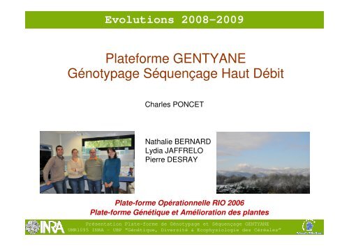 Plateforme GENTYANE Génotypage Séquençage Haut ... - Contact