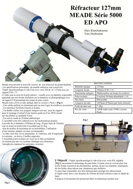 Test réfracteur 127 mm Meade Série 5000 ED APO - AstroSurf