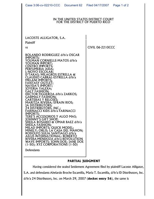 IN THE UNITED STATES DISTRICT COURT FOR ... - Counterfeit Chic