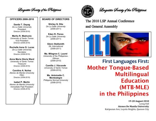 Mother Tongue-Based Multilingual Education (MTB-MLE) in the ...