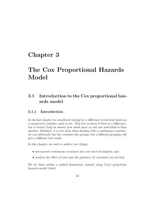 Chapter 3 The Cox Proportional Hazards Model