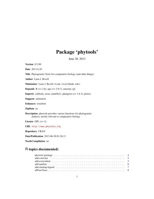Package 'phytools'