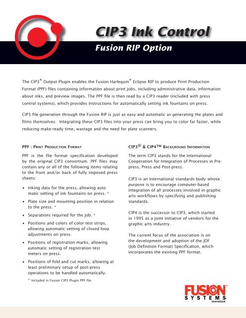 CIP3 Product Guide - Crisp Digital