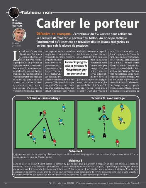 Cadrer le porteur - Entraîneur de foot