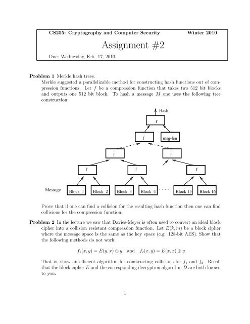 Assignment #2 - Stanford Crypto Group