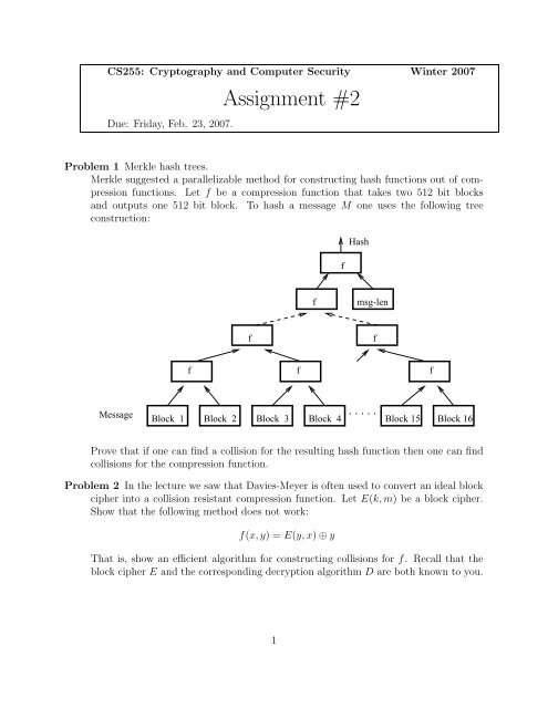 Assignment #2 - Applied Crypto Group at Stanford University