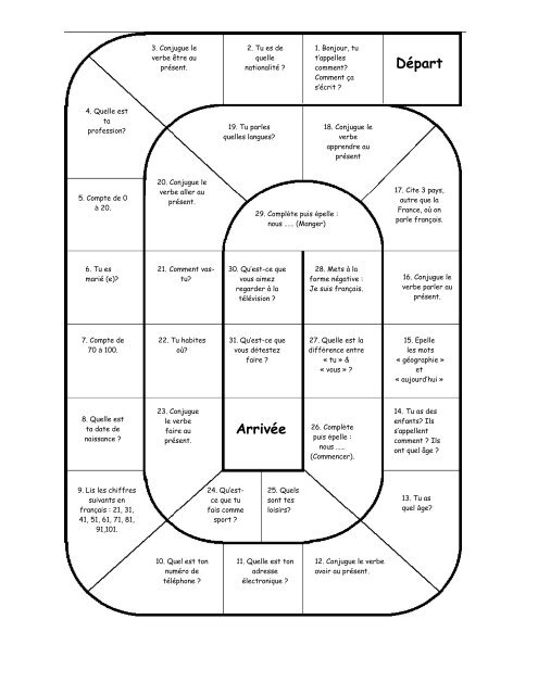 jeu de l'oie (download the PDF) - Echo-Fle?