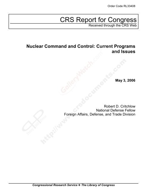 Nuclear Command and Control - Center for Strategic and ...