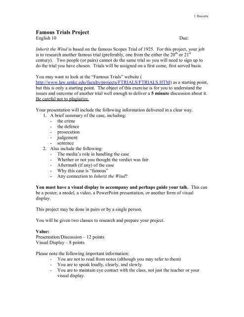 Famous Trials Project - HRSBSTAFF Home Page