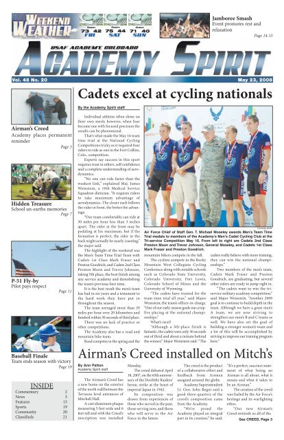 Cadets excel at cycling nationals - United States Air Force Academy