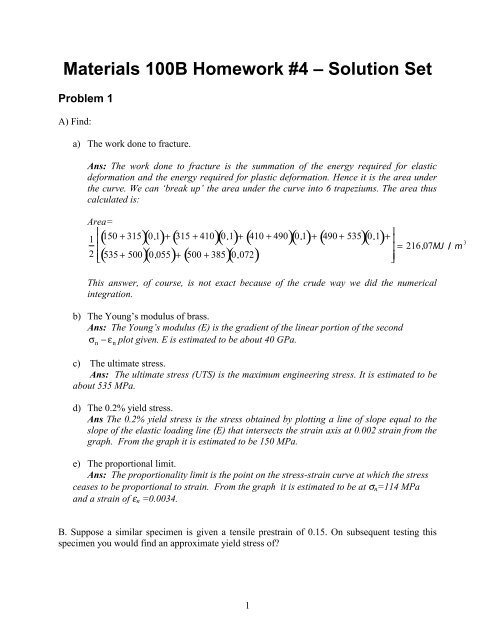 Answers to Problem Set 4 Answers to Problem Set 4