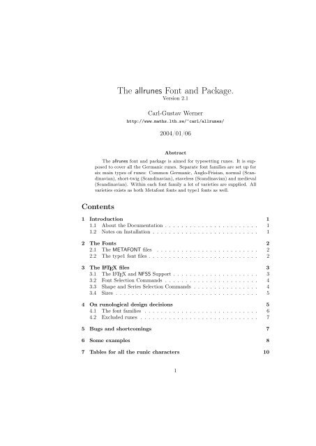 The allrunes Font and Package. - CTAN The allrunes Font and Package. - CTAN