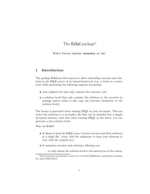 The ExSol package - CTAN