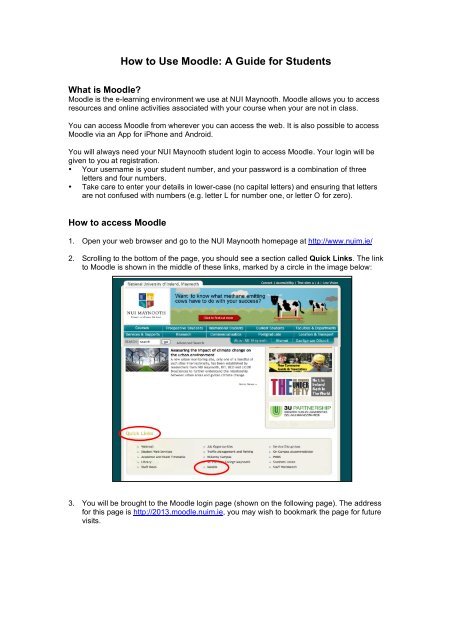 Moodle Helpsheet for Students