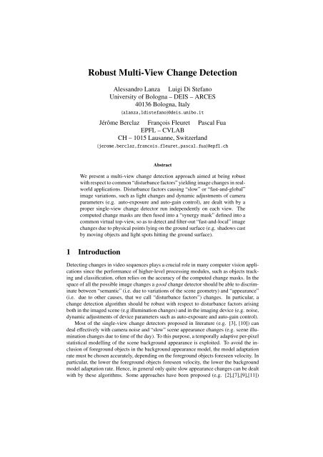 Robust Multi-View Change Detection - CVLab - EPFL
