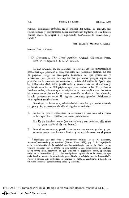 J. D. Denniston. The Greek particles - Centro Virtual Cervantes