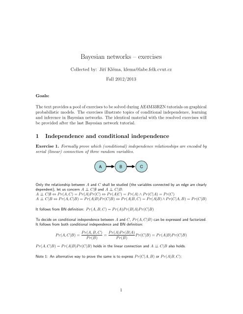 Bayesian networks – exercises