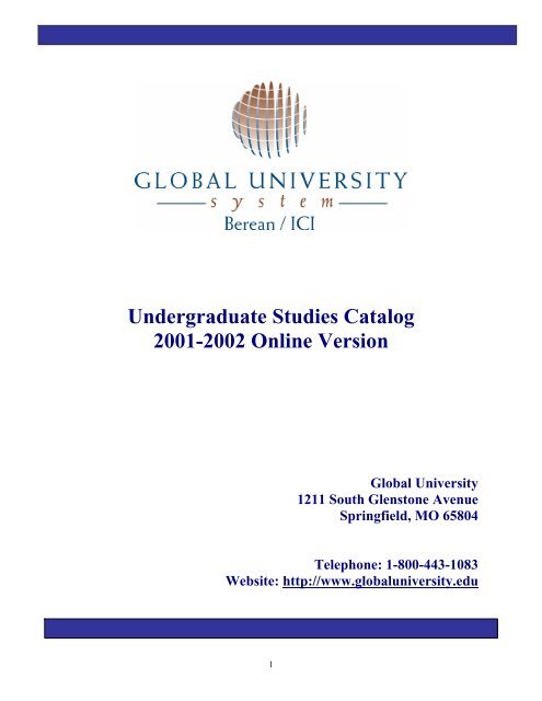 2001/02 Catalog - Global University