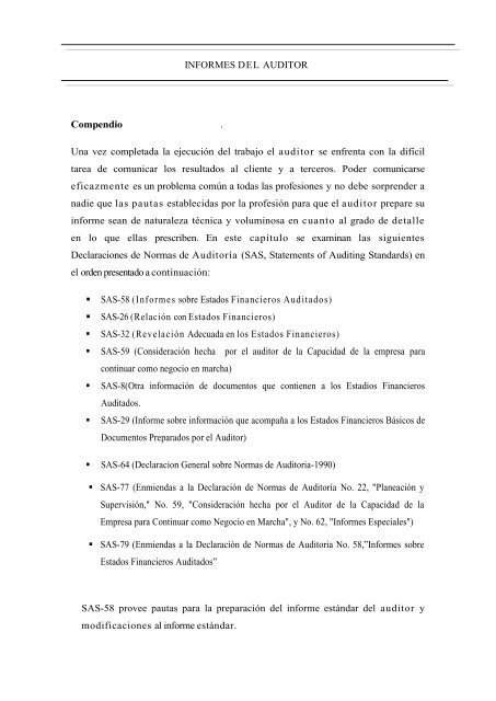 INFORME DE AUDITORIA