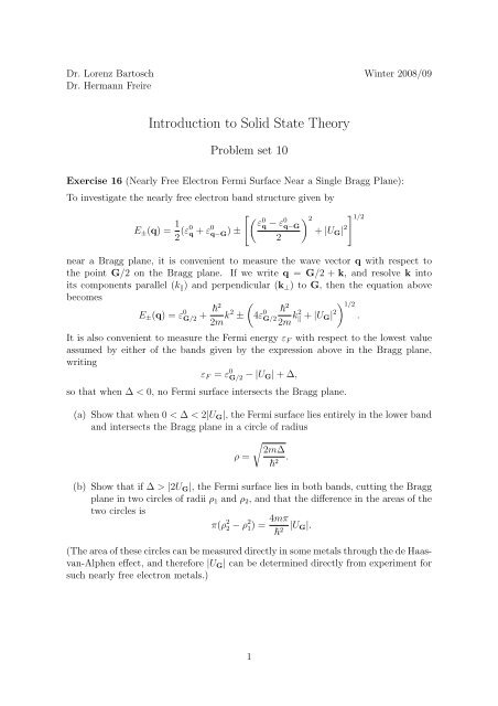 Introduction to Solid State Theory