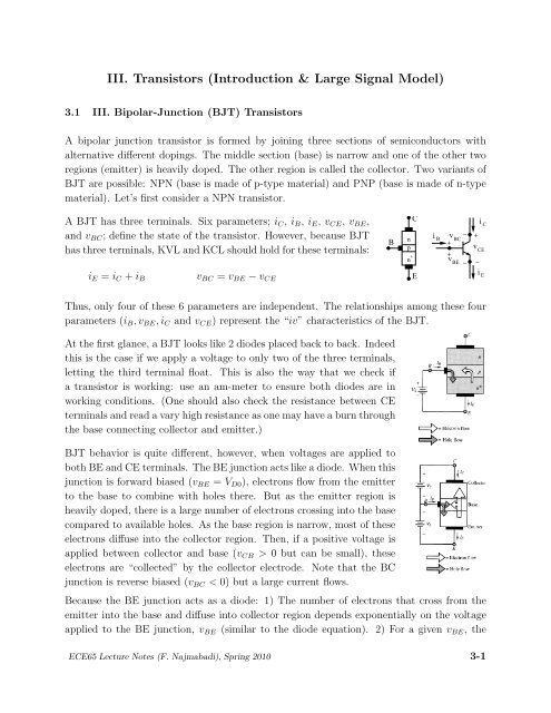 Transistors (Intro and Large Signal Model)