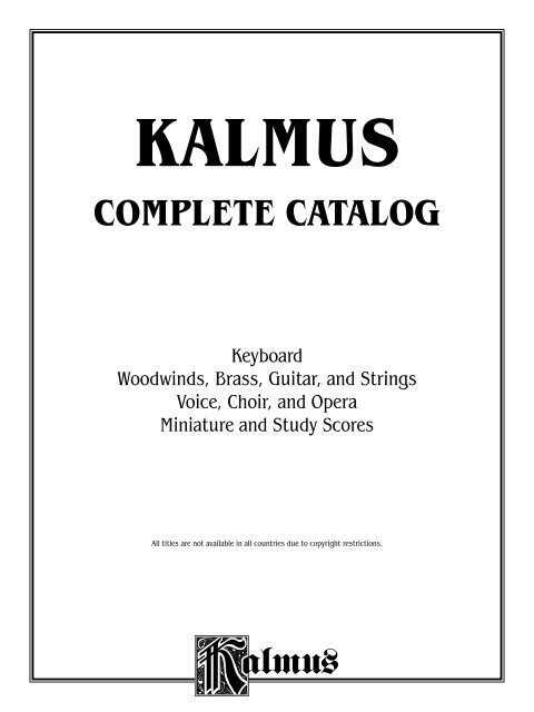 2007 Kalmus Catalog - Alfred