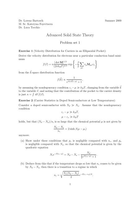 Advanced Solid State Theory