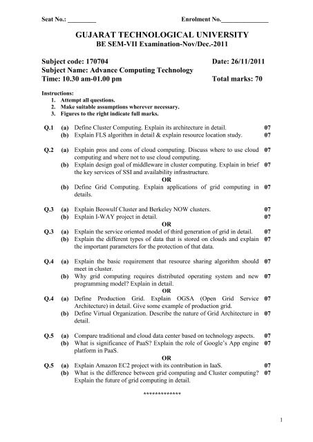 GUJARAT TECHNOLOGICAL UNIVERSITY