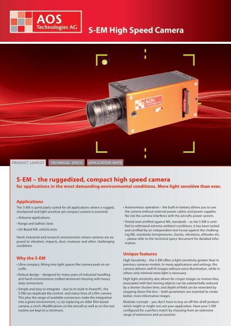 S-EM High Speed Camera - AOS Technologies AG