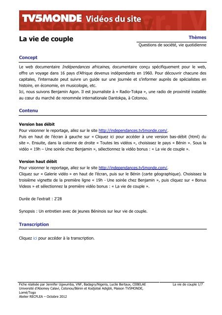 Scènes de théâtre - TV5Monde