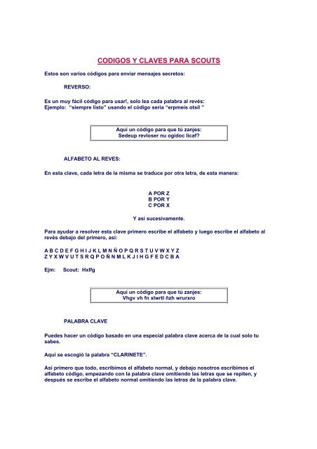 CODIGOS Y CLAVES PARA SCOUTS - ASDE