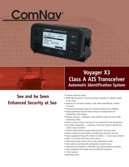 Class A AIS Transceiver Voyager X3 - ComNav